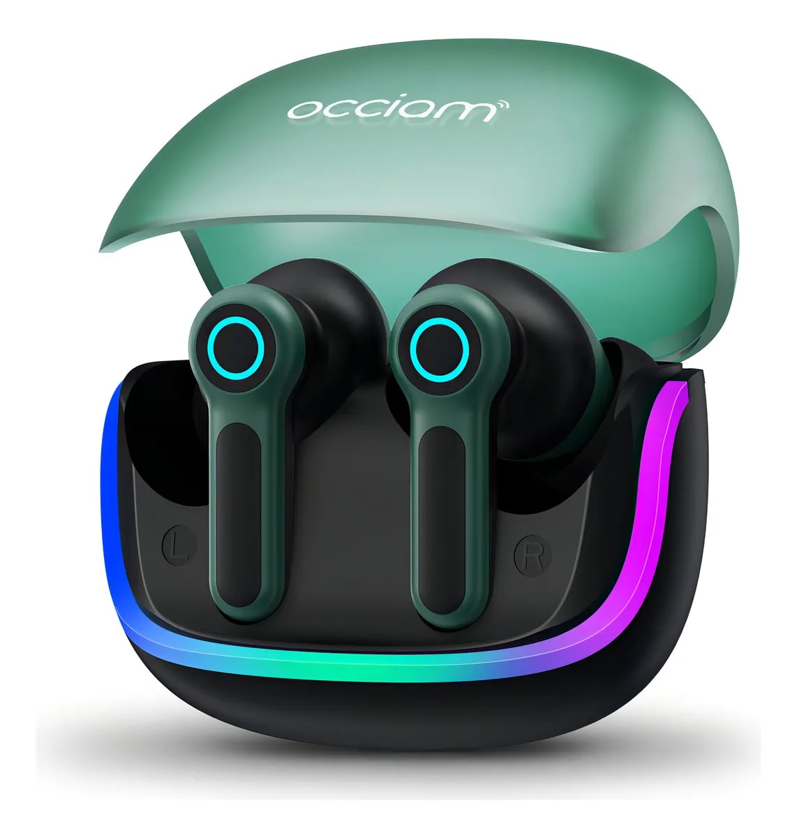 Audífonos Bluetooth Gamer Inalámbricos Occiam G07 In Ear Verde - Luces ...