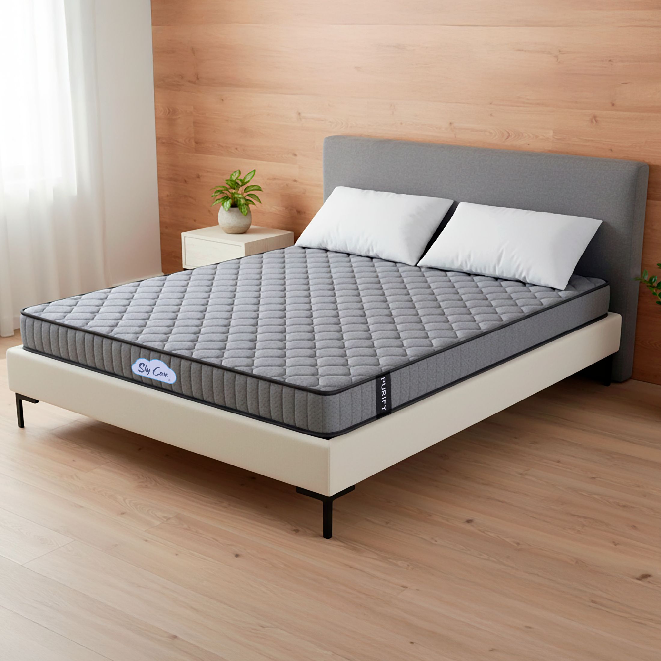 Colchón Matrimonial Sky Care Purify 15 Cm De Memory Foam Con Carbón ...