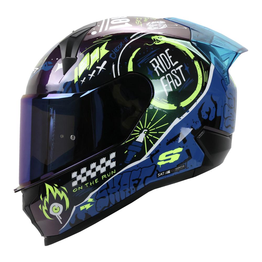 Casco Shaft Sh560 Amarillo Camaleon Motion L Cerrado Mica Iridium Azul Amarillo | Coppel.com