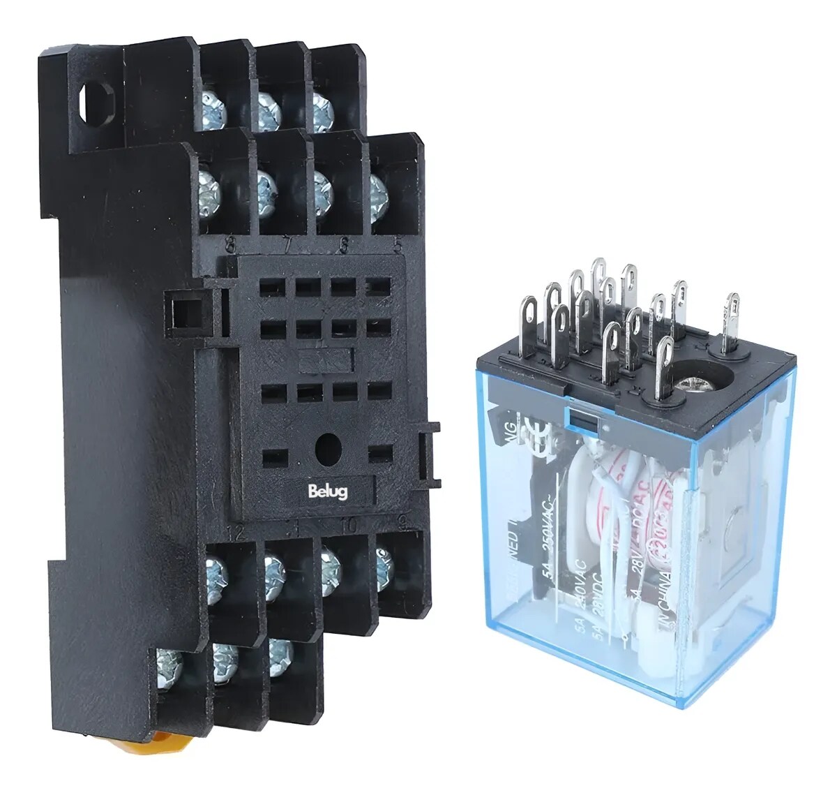 Relé Encapsulado Con Base Belug Carril Din Bobina 110v Negro | Coppel.com