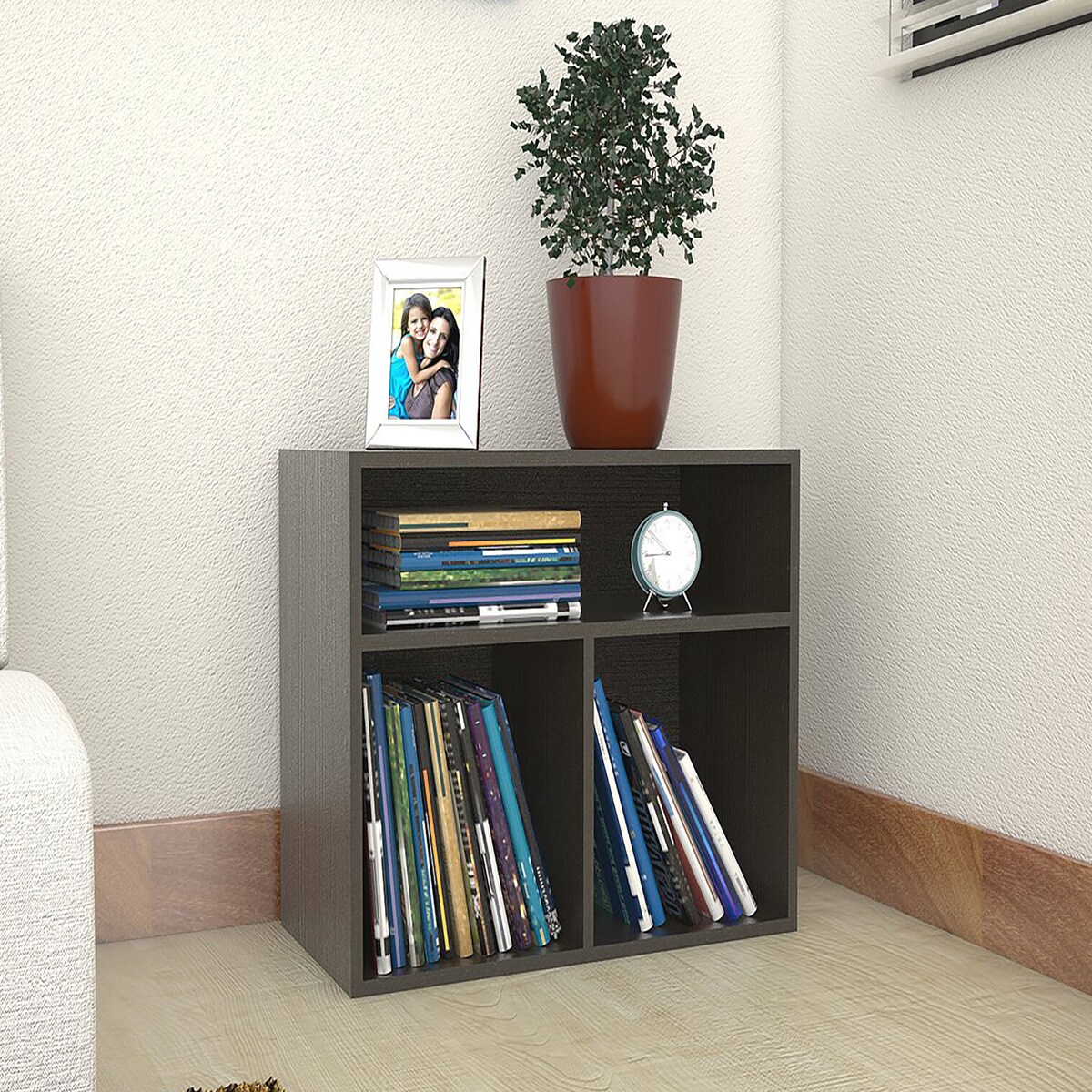 Modulo Multiusos Armable Con Tres Entrepaños Modelo Bermeo Color Cafe ...