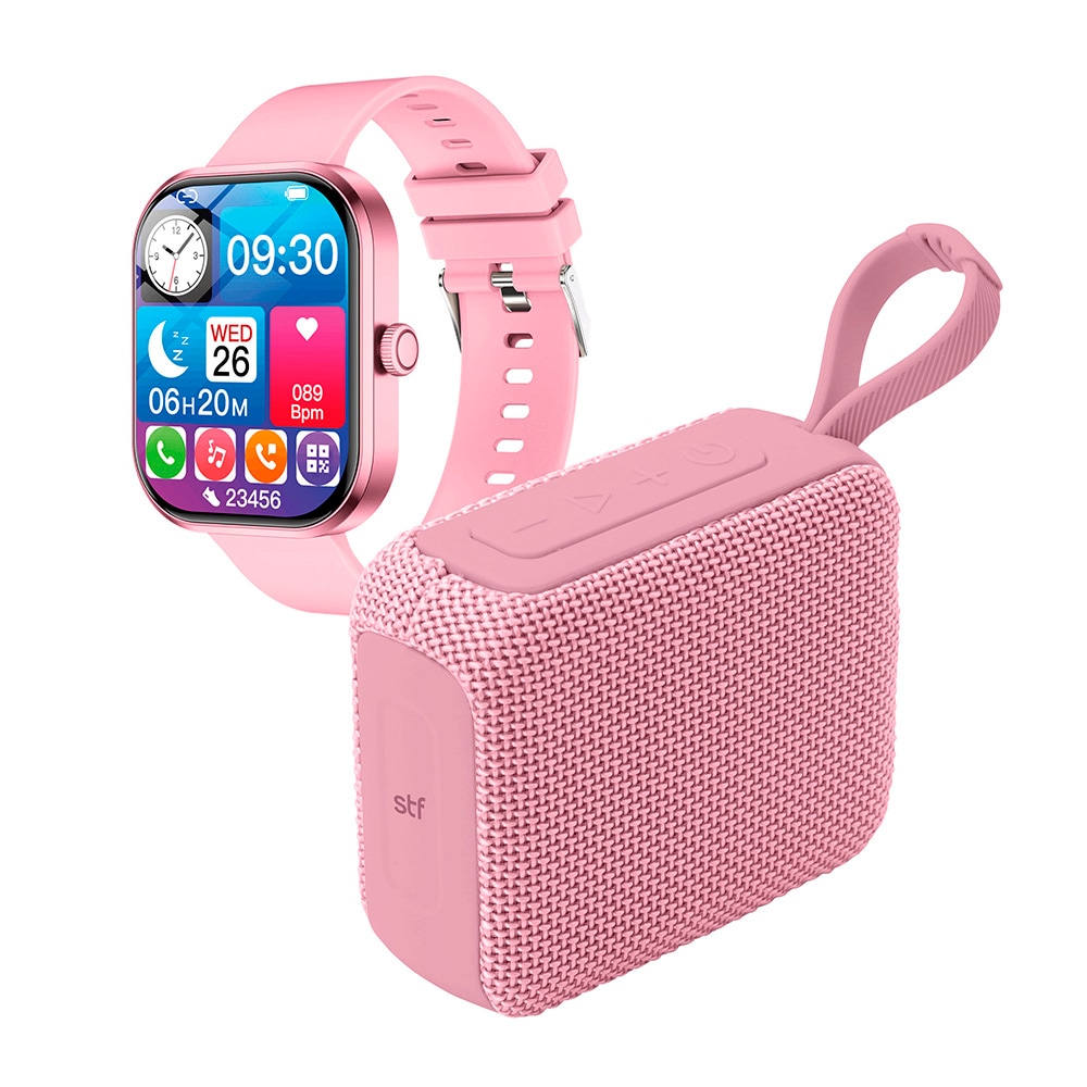 Kronos Play Pack Stf: Smartwatch 2'' + Bocina Portátil Color Rosa ...