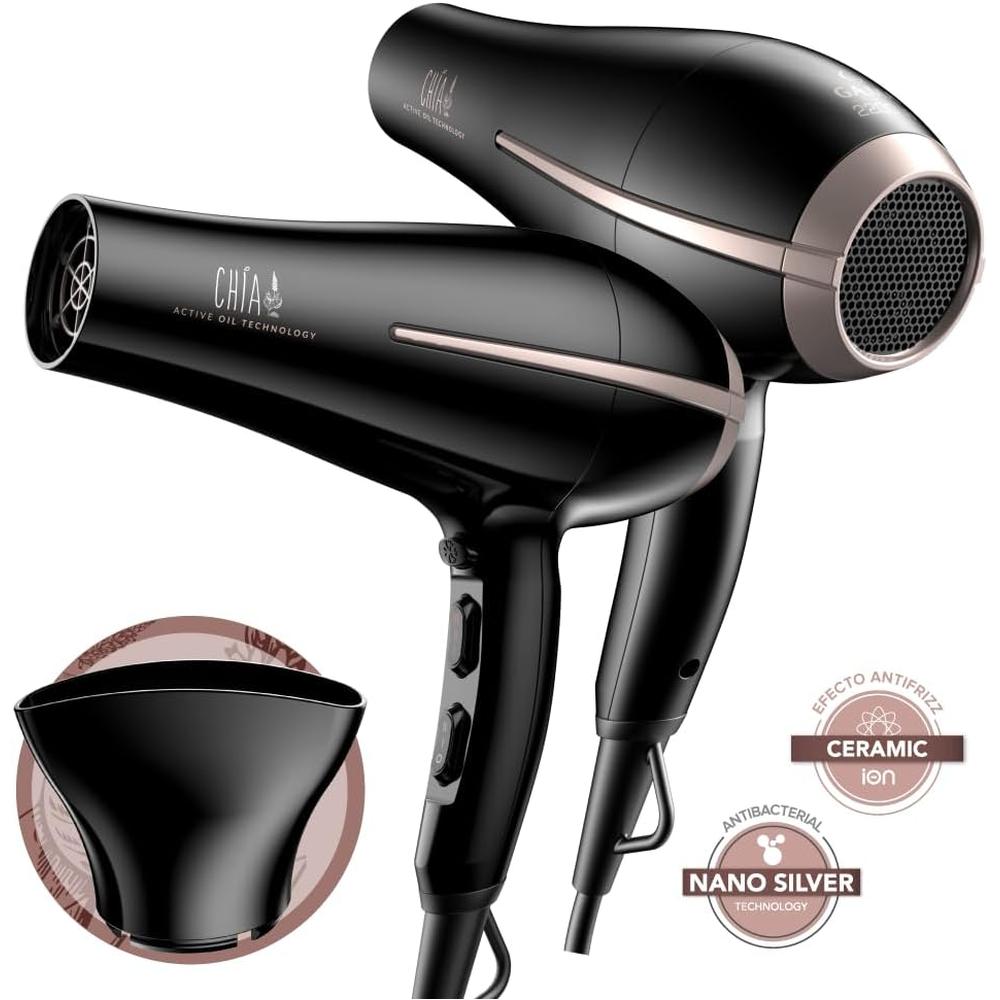Secadora Cabello Profesional Gama Bora Chía Cerámica Iónes Color Negro ...