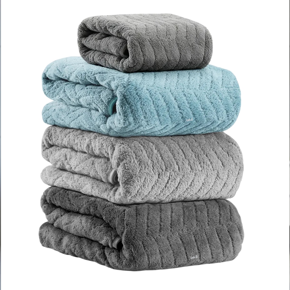 Juego Lab.g De Toallas Para Baño Ultra Suaves 140*70cm Gris Azul ...