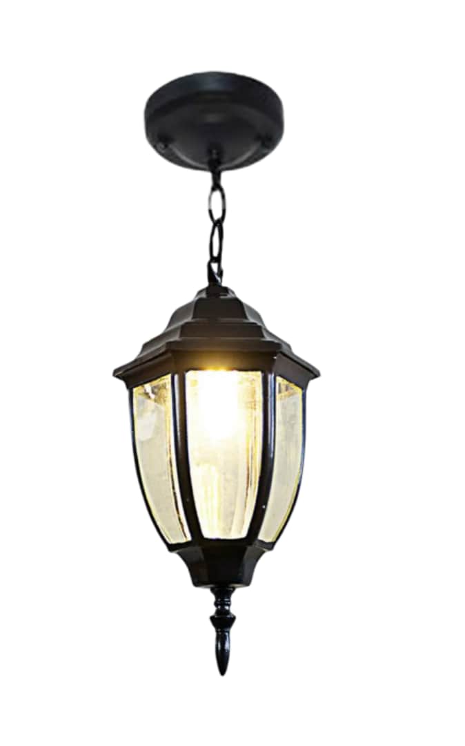 Lámpara De Techo Xtellar Linterna Hexagonal Retro Aluminio Negro ...