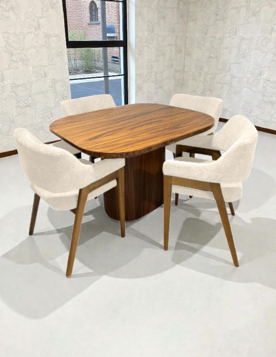Comedor Moderno Para 4 Personas De Madera Color Beige | Coppel.com