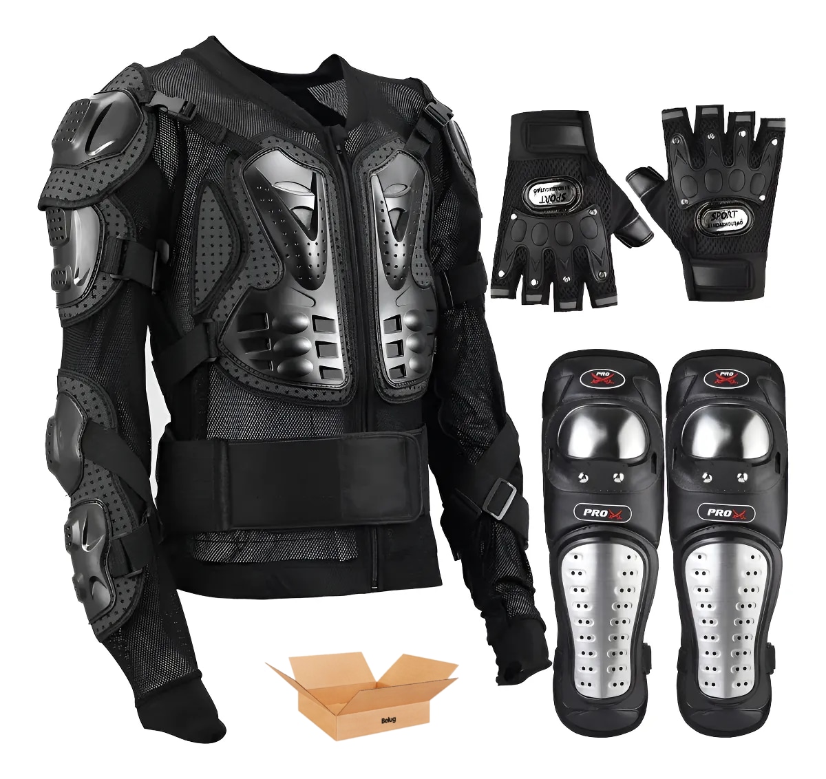 Kit Esqueleto Protector Belug Incluye Rodilleras Y Guantes Talla G ...
