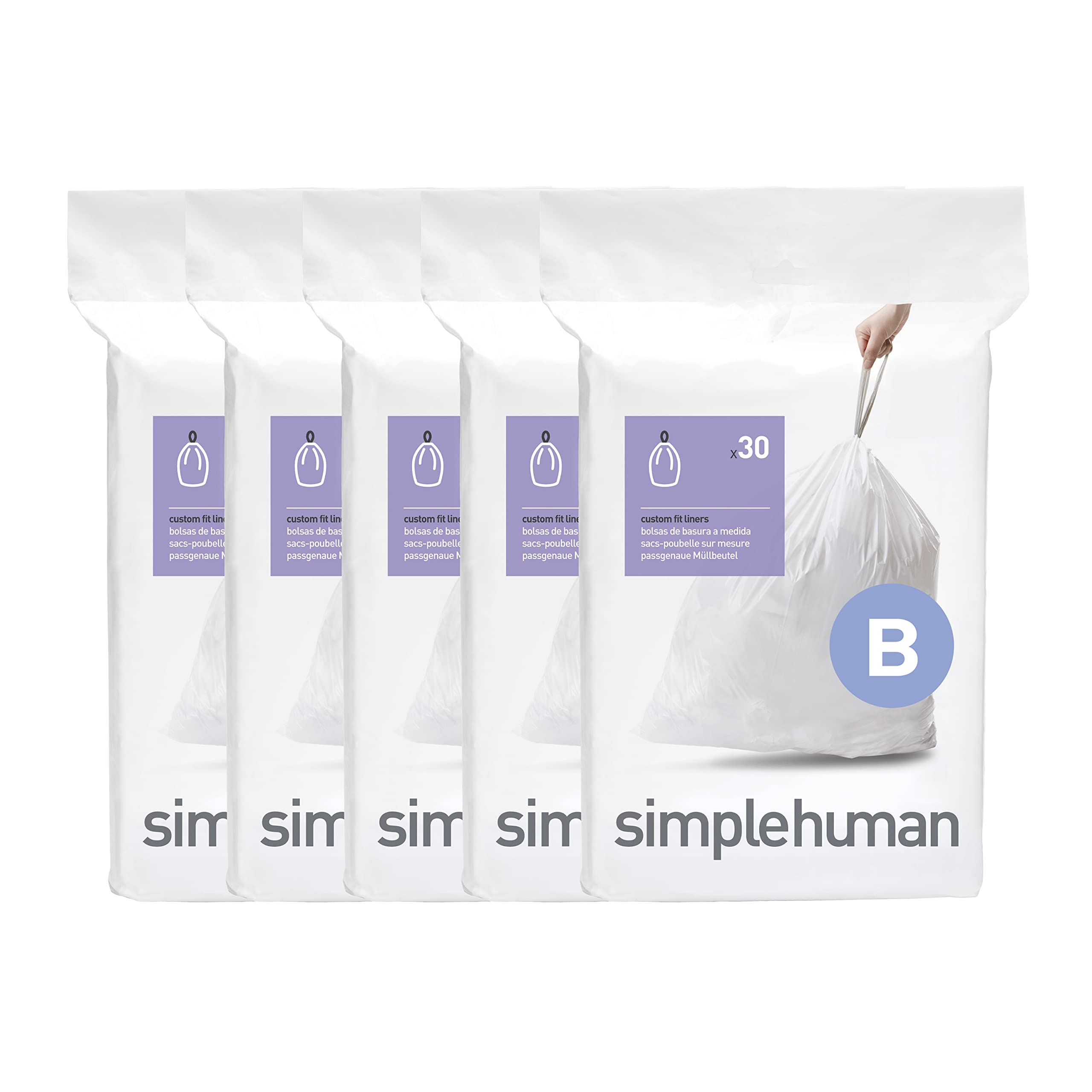 Bolsas De Basura Simplehuman Code B 6 Litros 1.6 Galones 150 Unidades - Venta Internacional ...