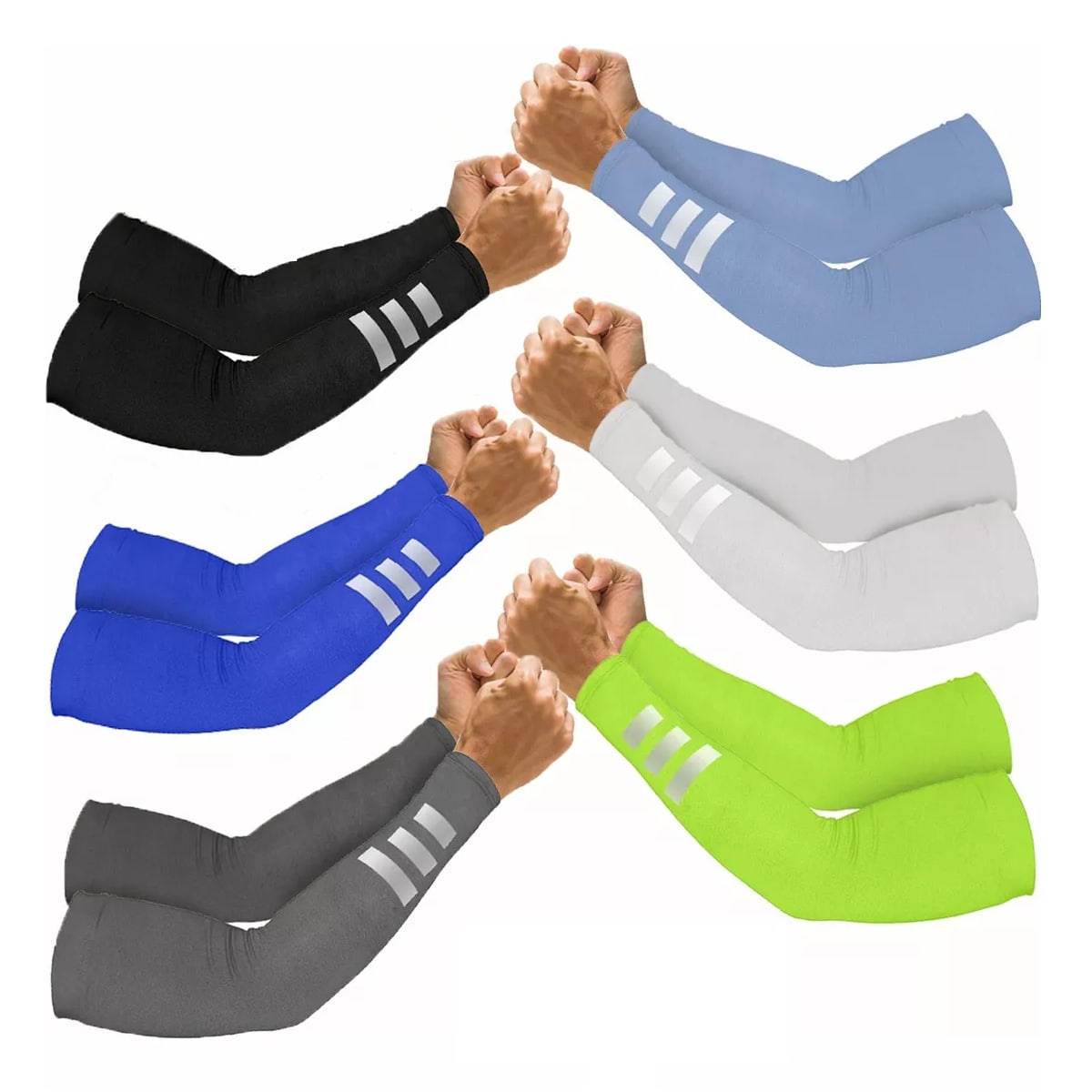 6 Pares Mangas Protectoras Para Sol, Deporte Con Reflejante Eo Safe ...