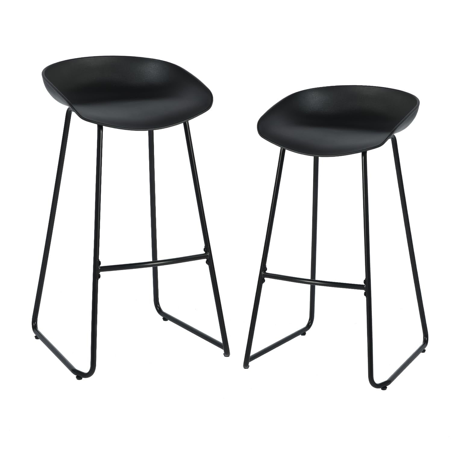 Set De 2 Taburetes De Bar Furniturer Fiyaner Negro 43 X 47 X 80 Cm ...