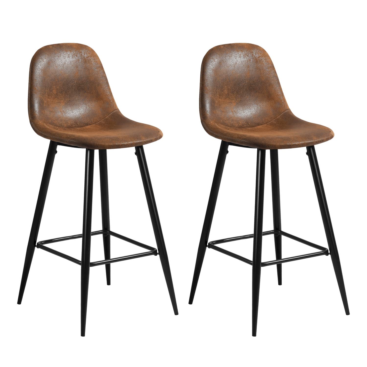 Set De 2 Taburetes De Bar Furniturer Charlton Marrón 45.5 X 44 X 100 Cm ...