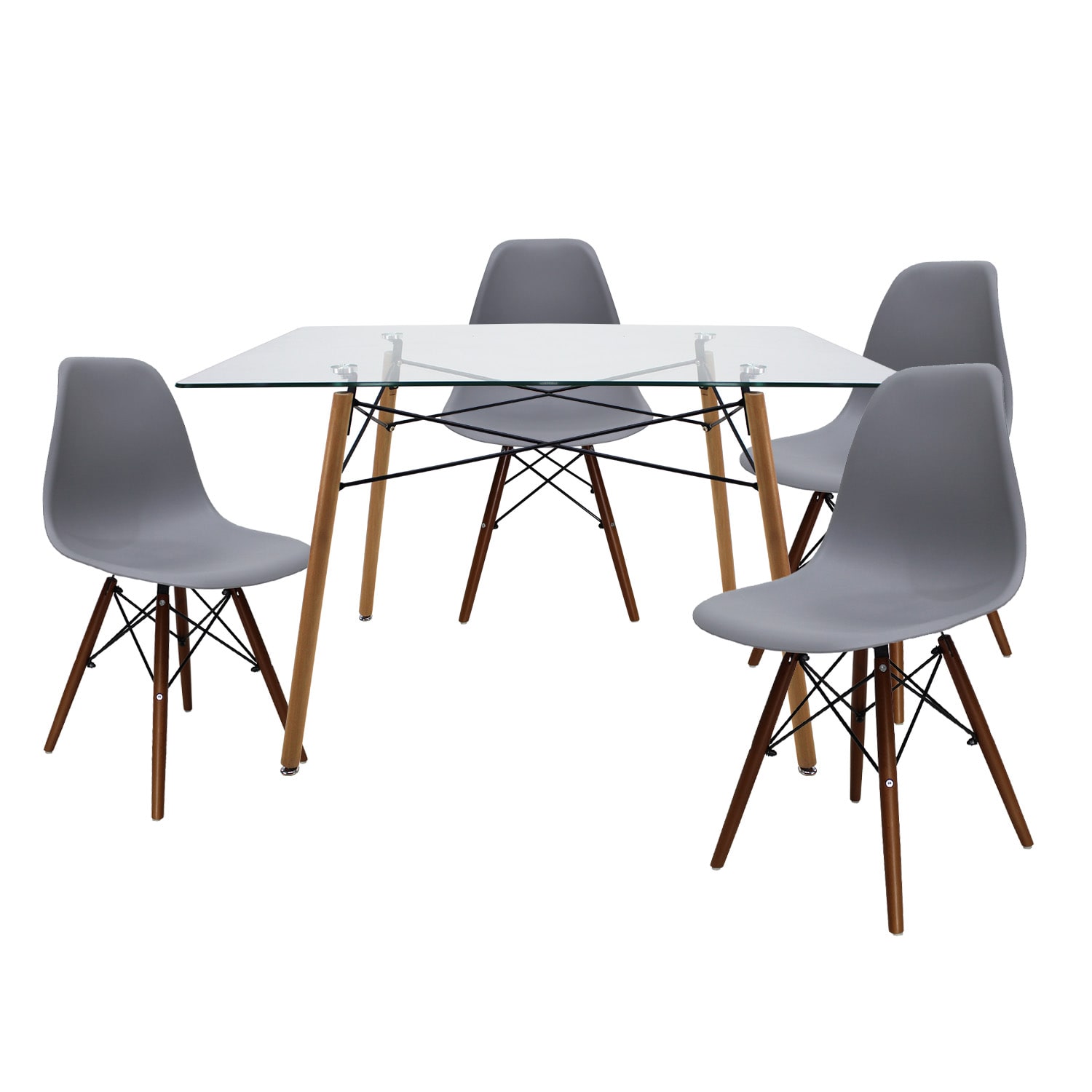 Comedor Mundo T5 Eco Nogal Gris con 4 Sillas | Coppel.com