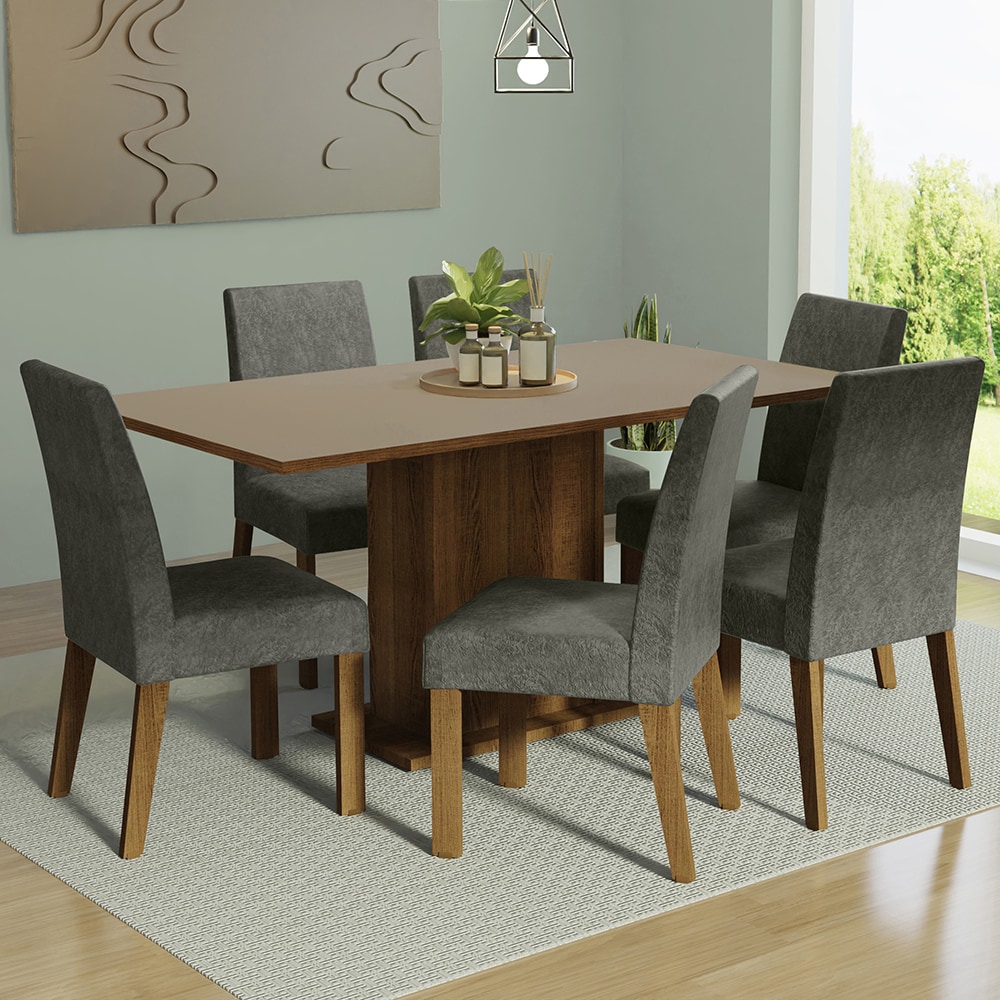 Comedor Madesa Renata con 6 Sillas Grises | Coppel.com