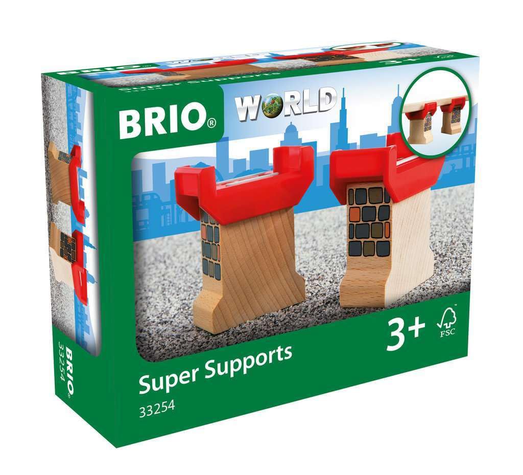 Juego De Rieles De Madera Brio World 33254 Super Supports, 2 Unidades ...