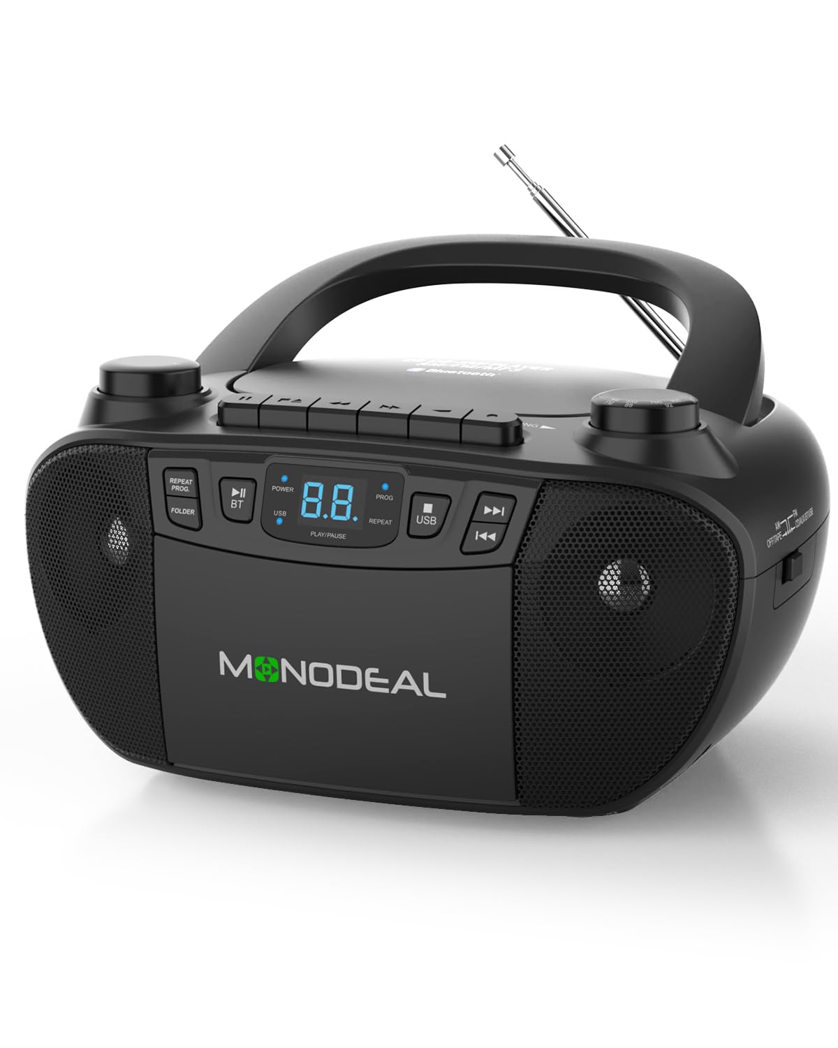 Combo De Reproductor De Cd Y Casetes Boombox Monodeal Con Bluetooth ...