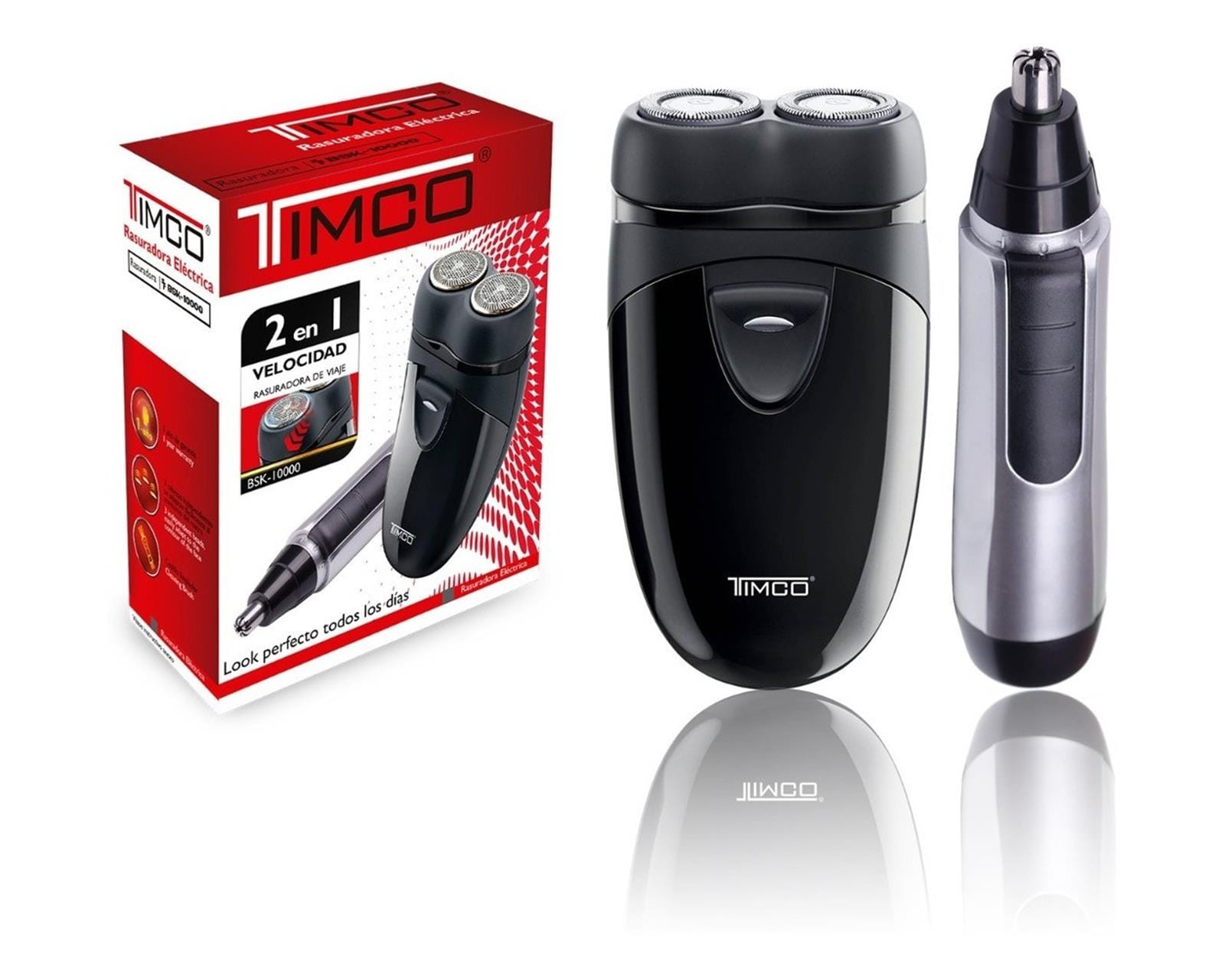 Rasuradora de Barba con Luz LED + Trimmer Timco Bsk-10000 | Coppel.com