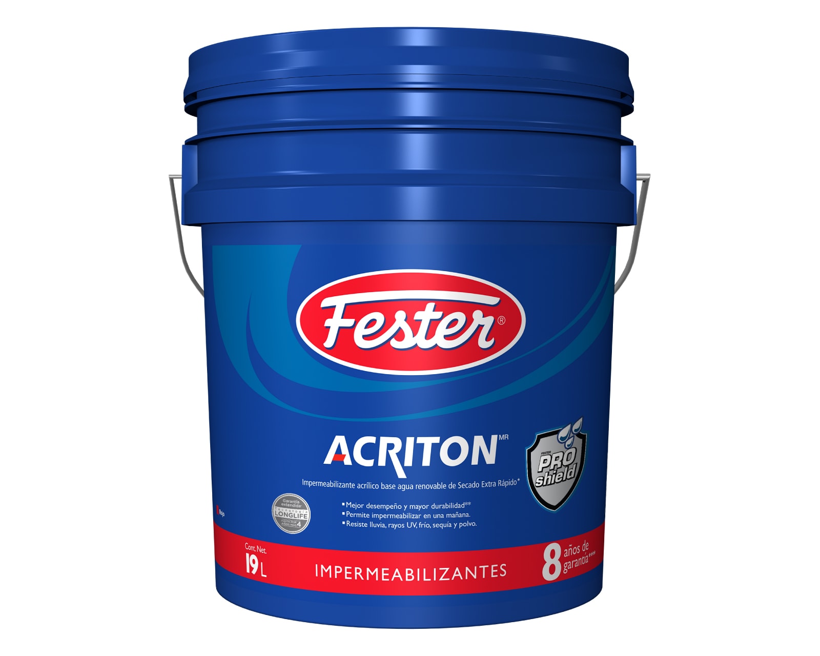 Impermeabilizante Fester Acriton Proshield 8 Años 19 L Rojo | Coppel.com