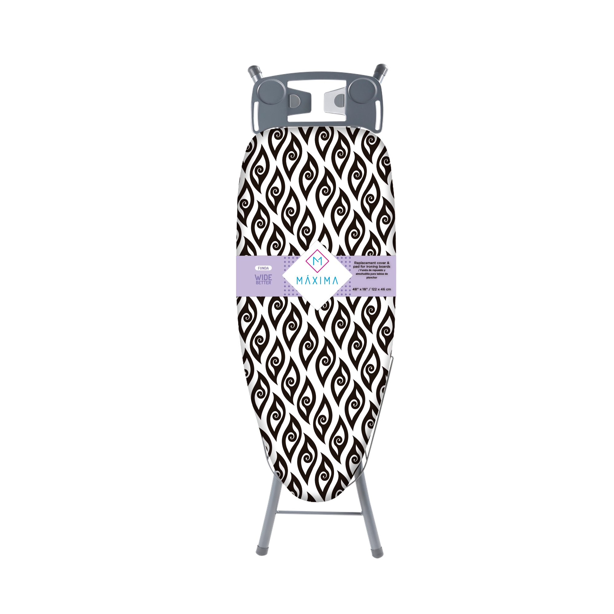 Funda Repuesto para Burro de Planchar Wide Better 122cm X 46cm 100% Algodon + Teflon Maxima ...