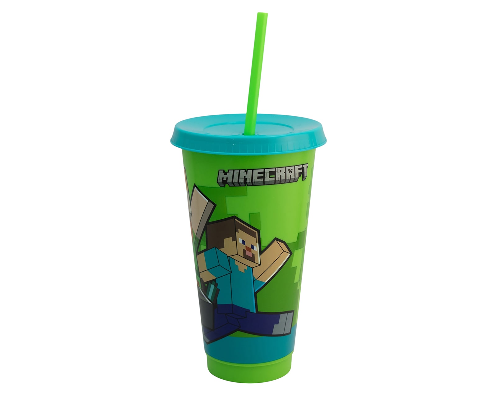 Vaso con Popote de Plástico Minecraft 680 ml | Coppel.com