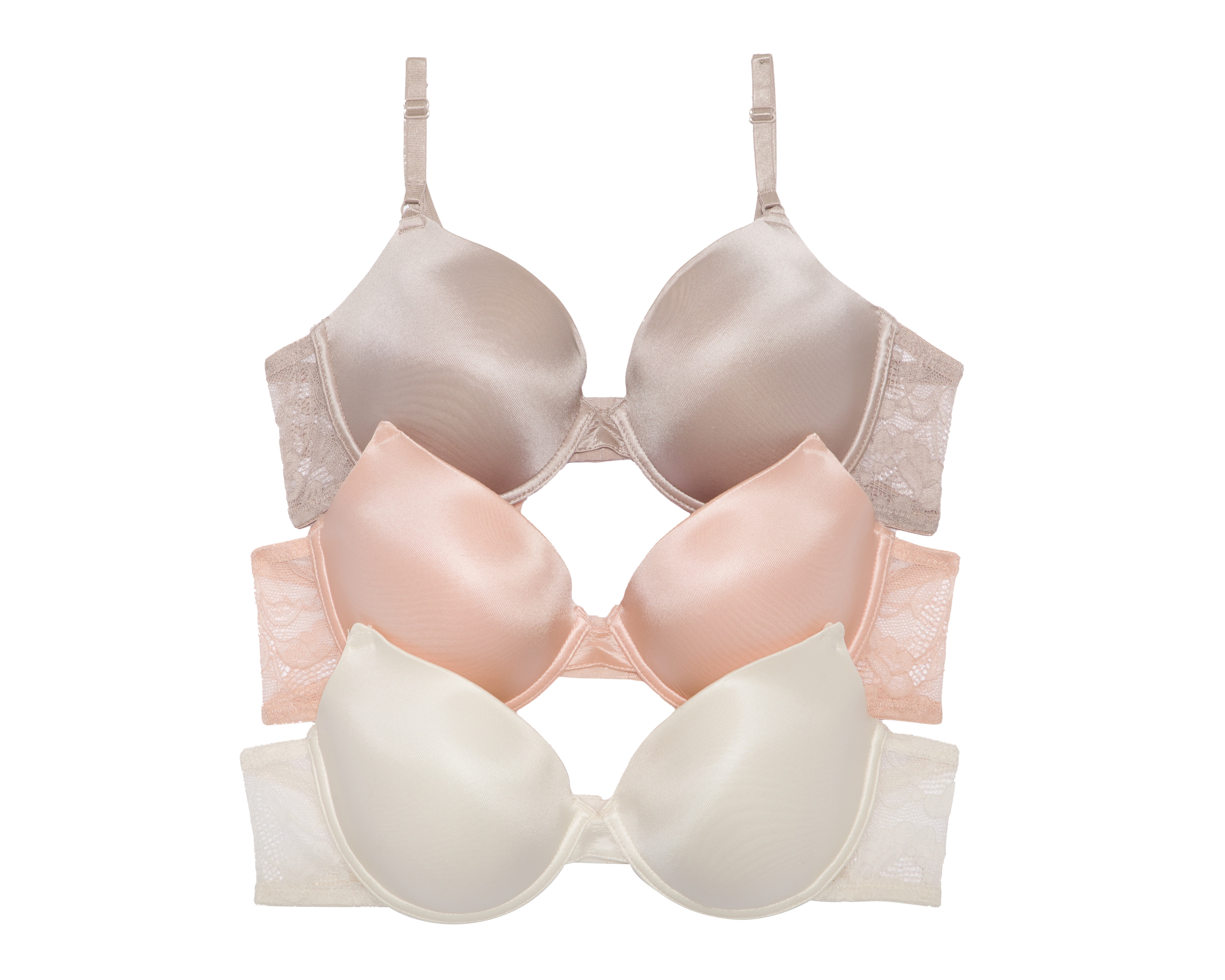 Brasier Copa Completa con Encaje Beauty Secret 3 Pack | Coppel.com